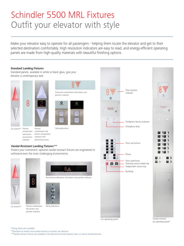 5500 Elevator Fixtures | Download Free PDF | Elevator | Rear Wheel Drive Vehicles