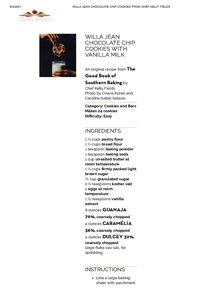 Willa Jean Chocolate Chip Cookies From Chef Kelly Fields | PDF | Baking ...