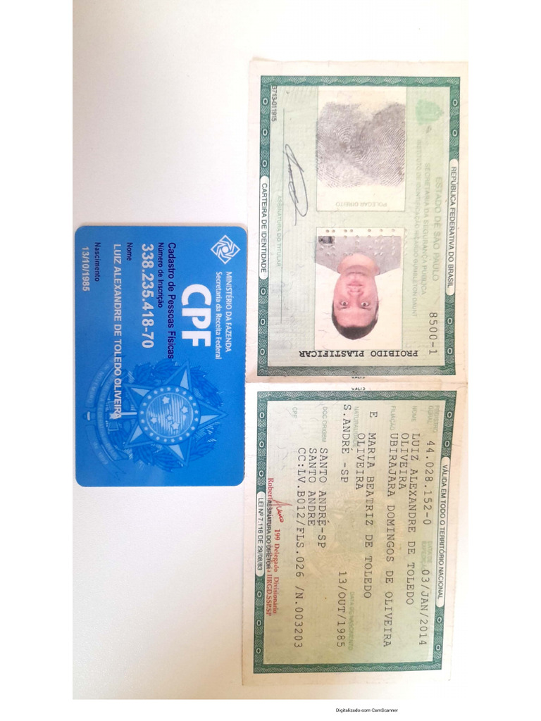 RG - CPF - Luiz Alexandre | PDF