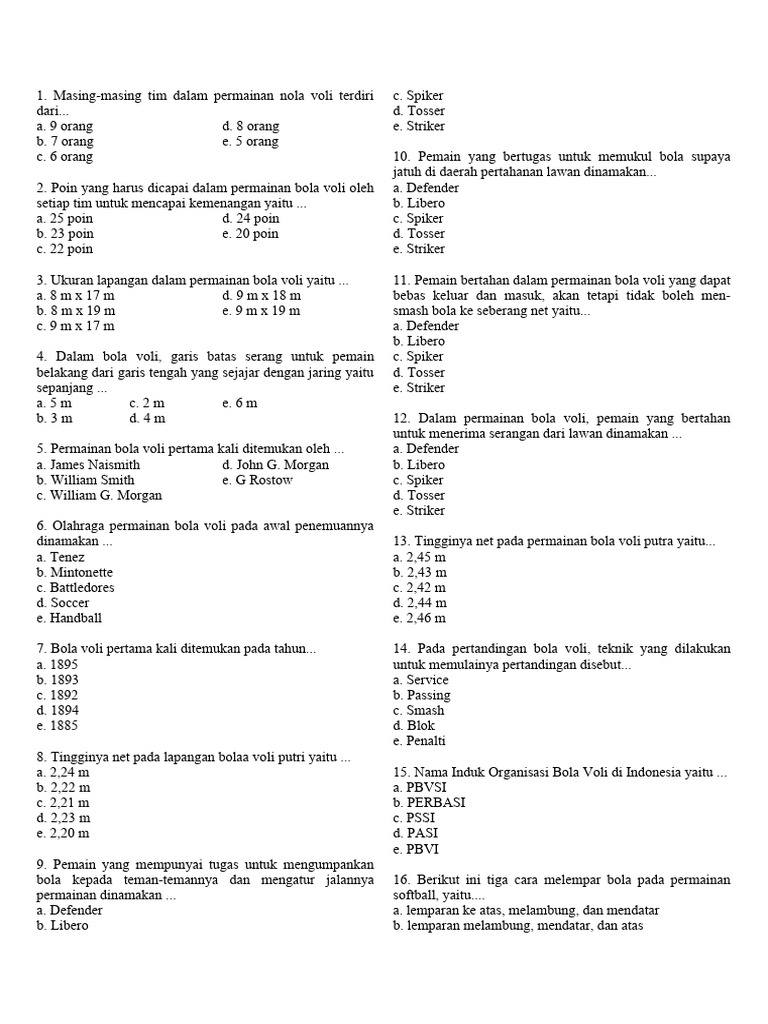 Soal Penjas X Fix | PDF
