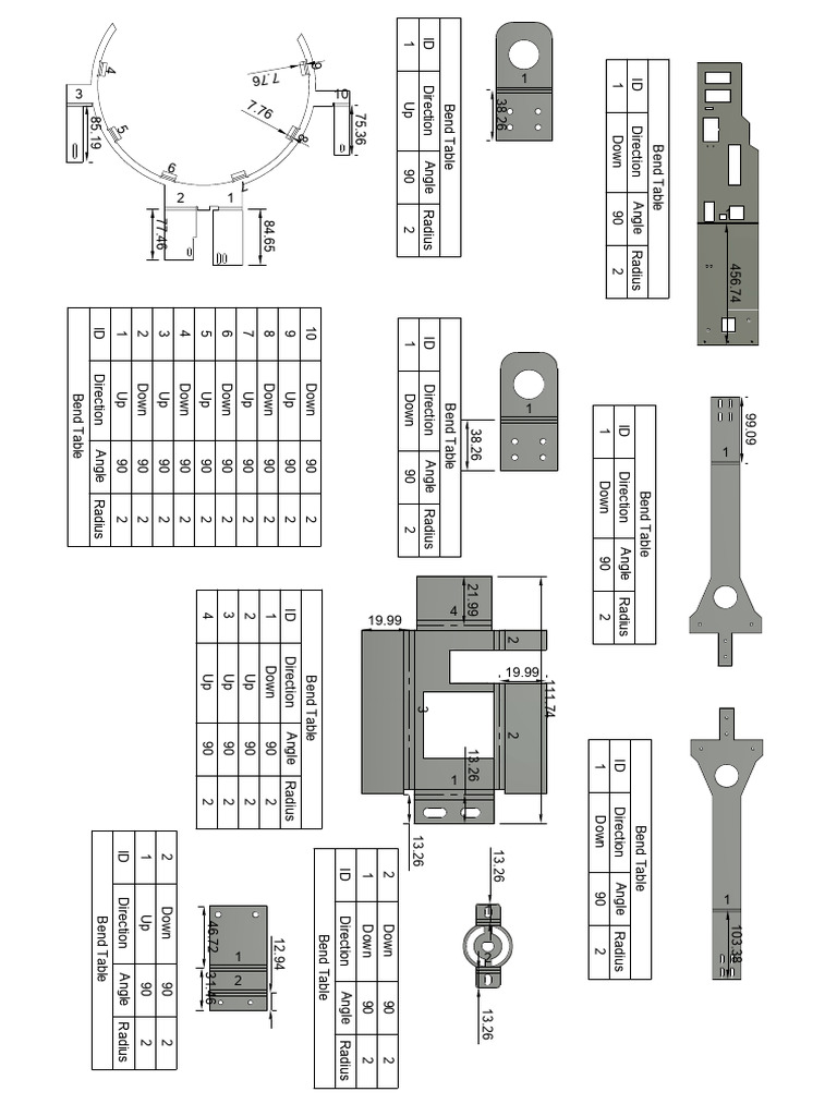 Bend Table 9 Parts | PDF | Elementary Geometry | Trigonometry