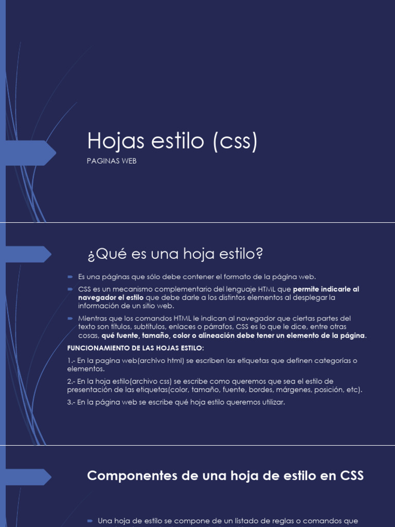Hojas Estilo | PDF | HTML | Desarrollo web