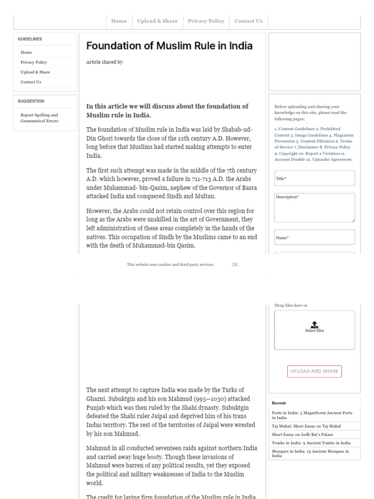 Foundation of Muslim Rule in India | PDF | Mughal Empire | South Asia