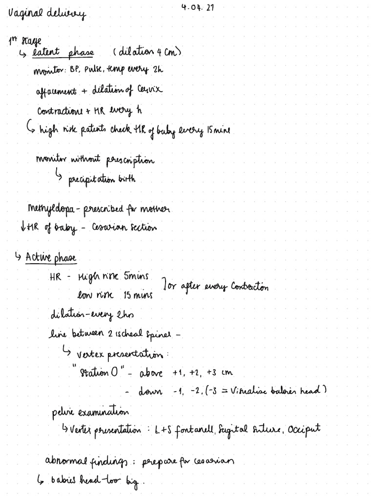 Class Notes | PDF | Childbirth | Motherhood