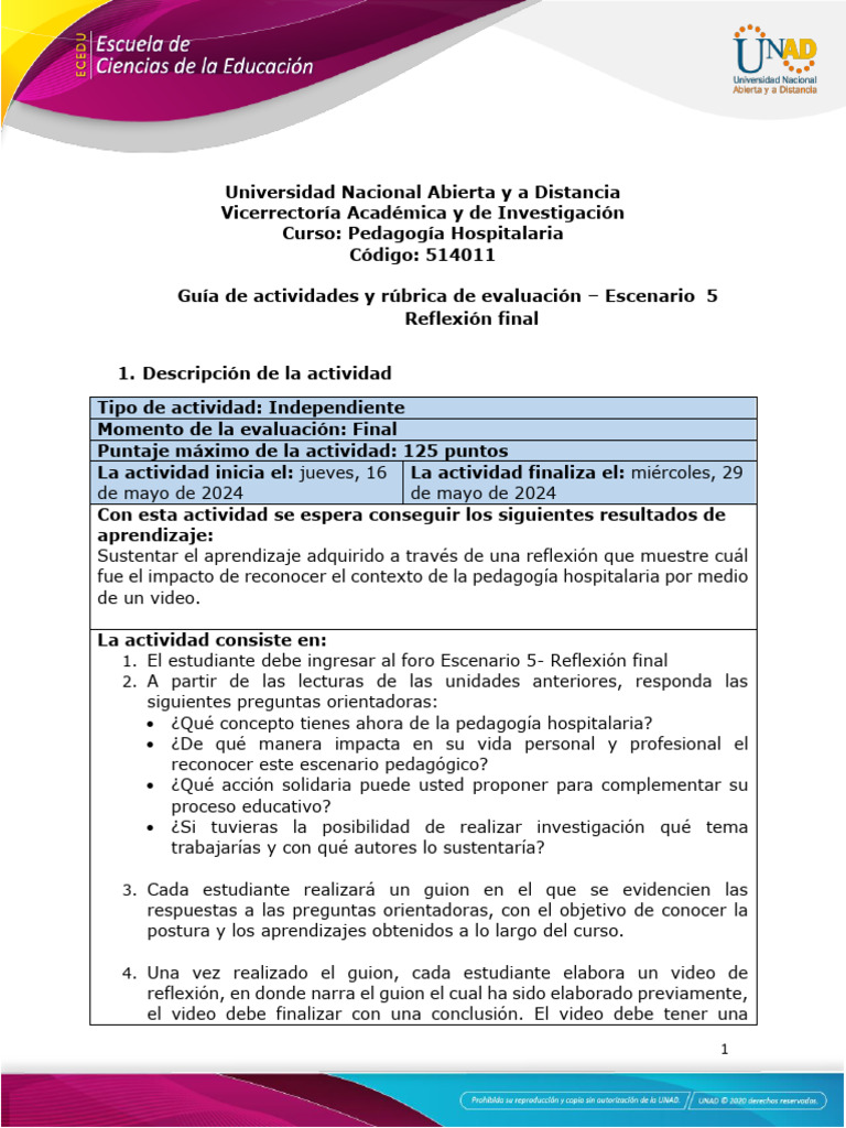 Escenario 5 - Reflexión Final | PDF | Plagio | Pedagogía