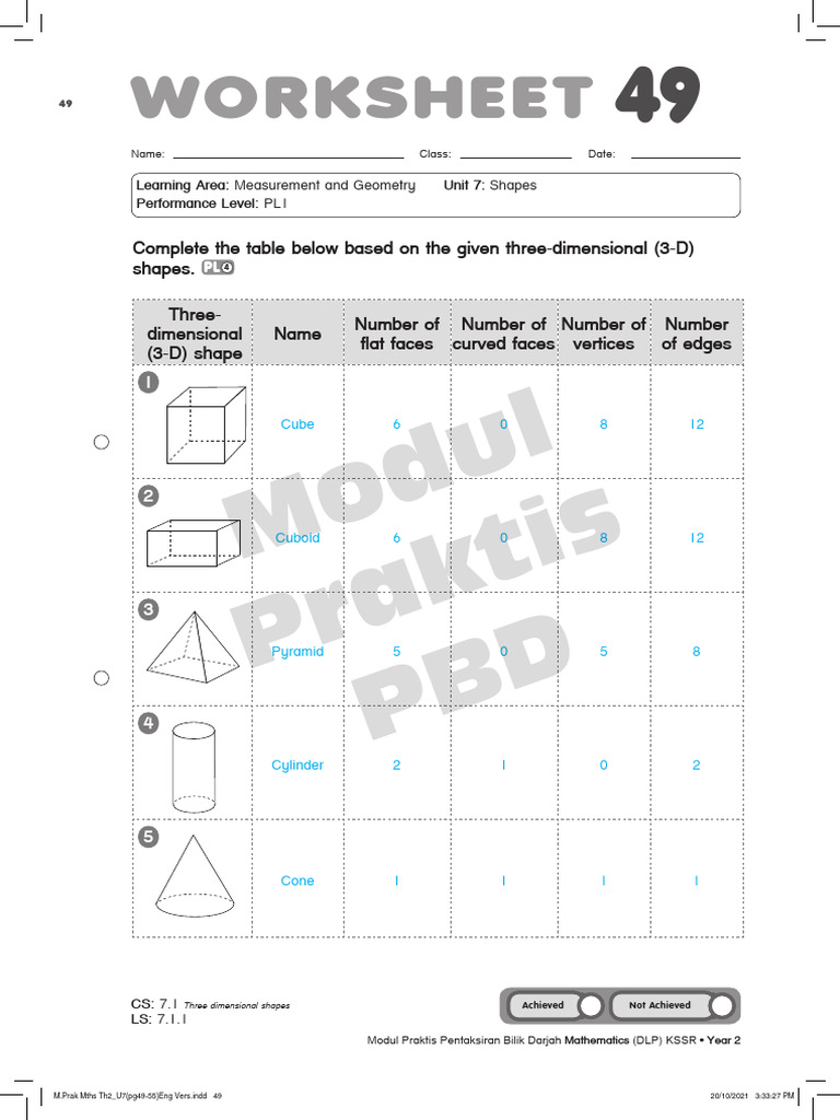 Year 2 Math Shapes Worksheets | PDF | Shape | Area