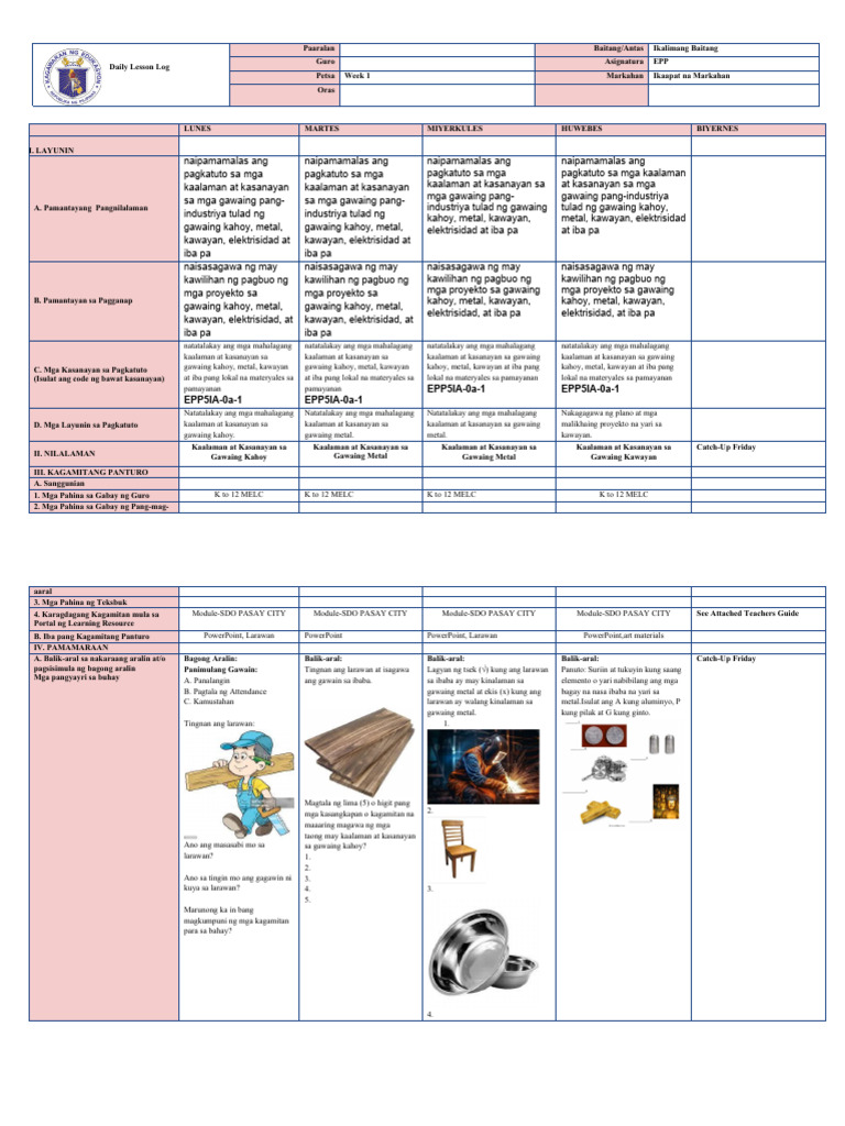 DLL Week 1-Q4 Epp 5 | PDF