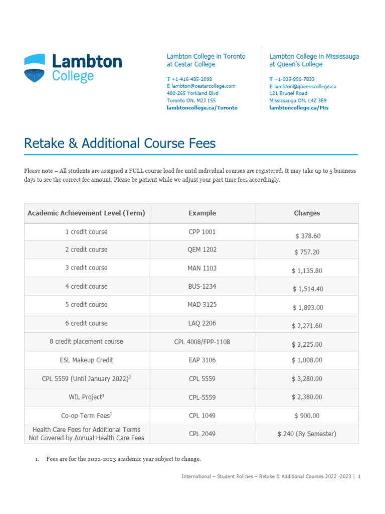Programs - International - Student Policies - Retake and Additional ...
