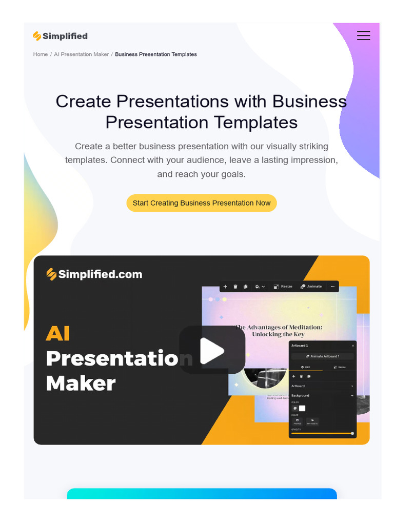 Business Presentation Templates Online | PDF | Artificial Intelligence ...