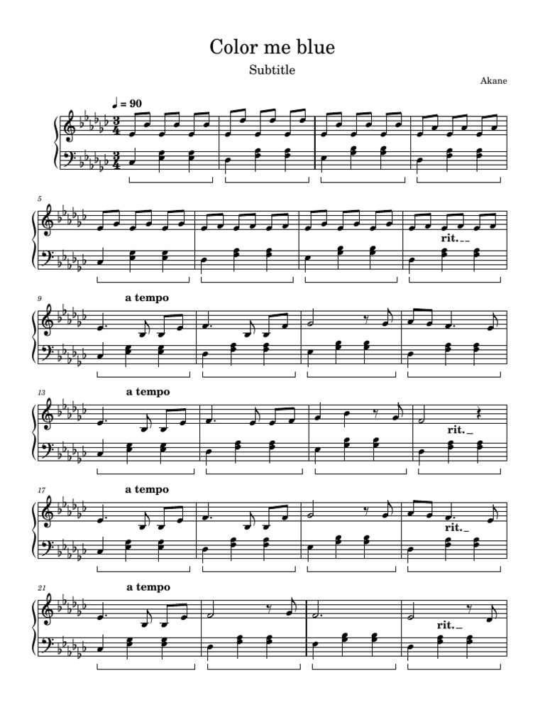 Color Me Blue: Akane's Journey | PDF | Musical Forms | Musical Notation