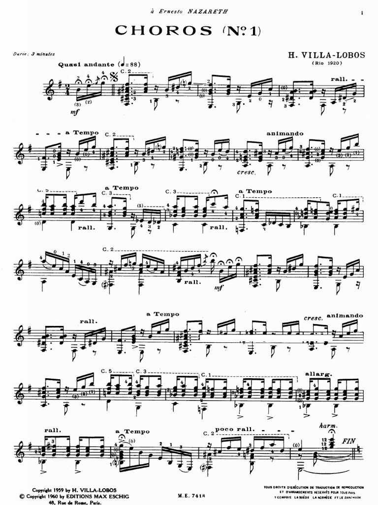 Villa Lobos Chôros 1 | PDF