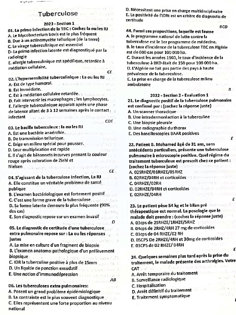 QCM Pneumo Organisé1 1 | PDF