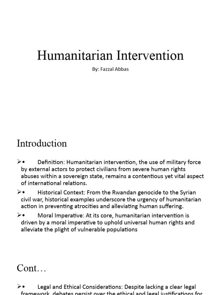 Humanitarian Intervention | PDF | Responsibility To Protect ...