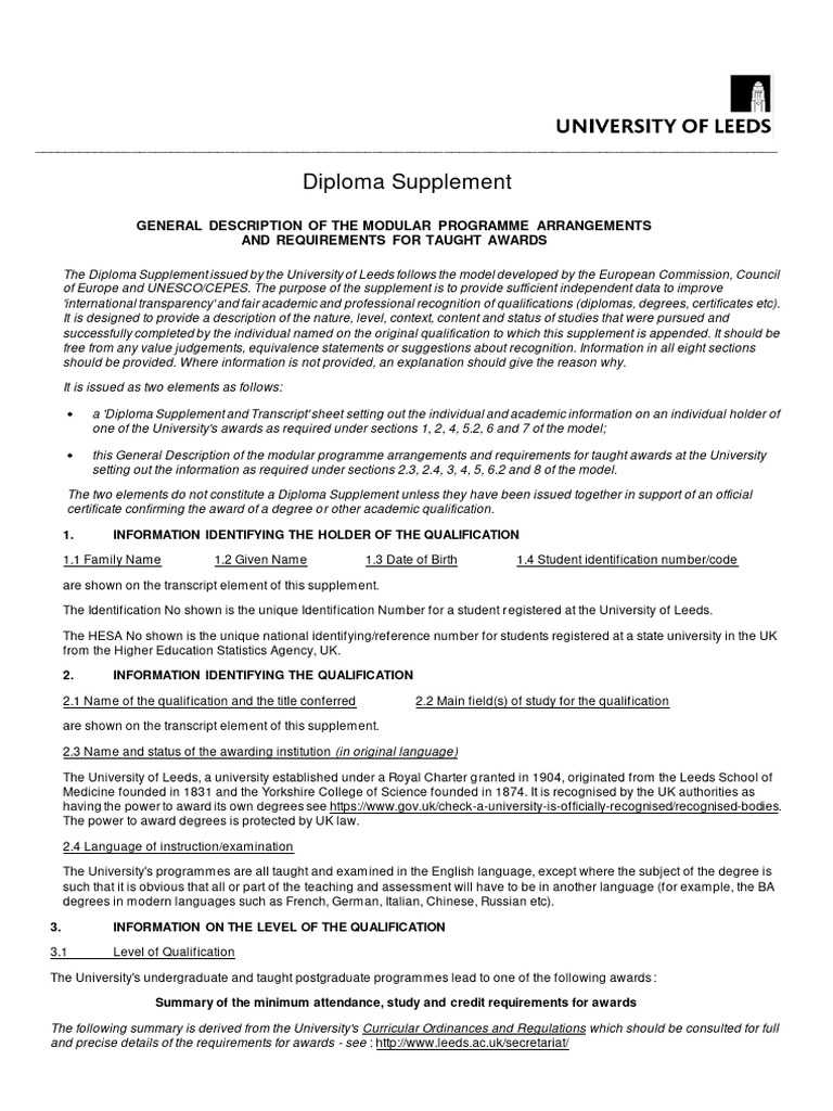 5 - Scan Diploma Supplement Katalog | PDF | Bachelor's Degree | Master's Degree