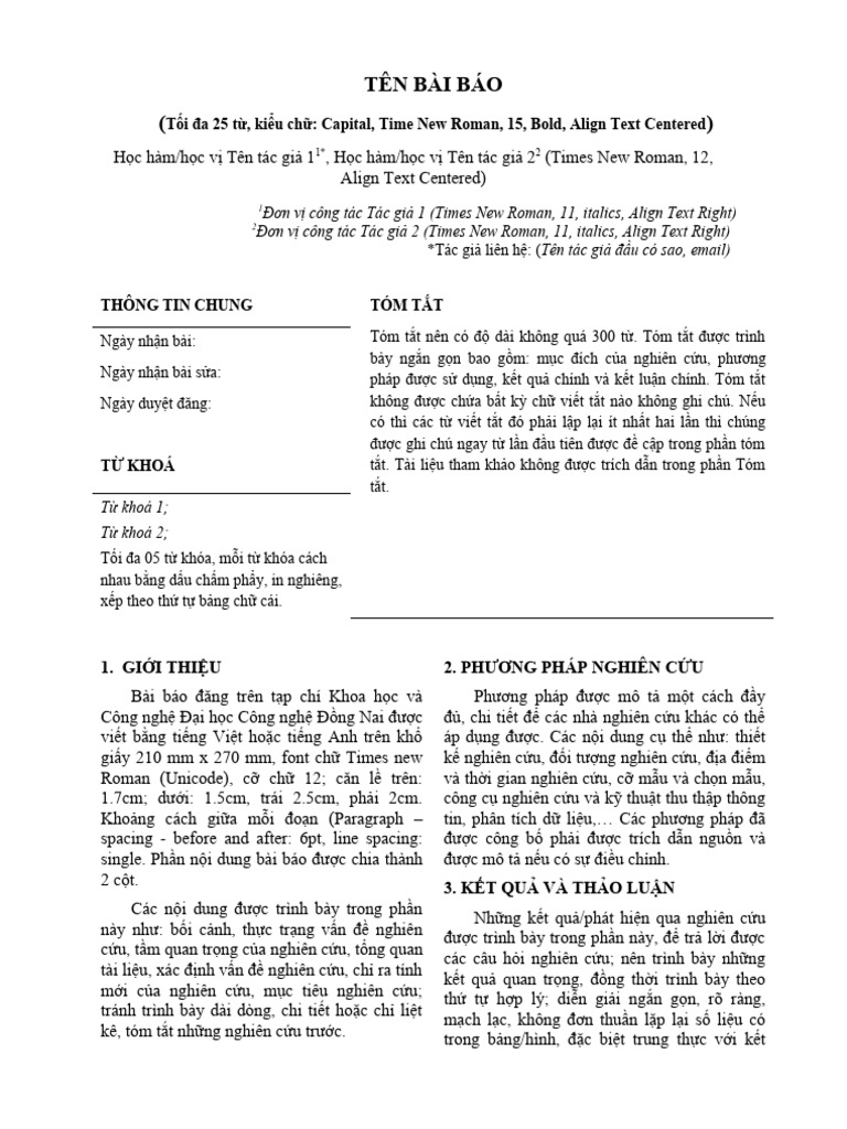 Template Vietnamese | PDF