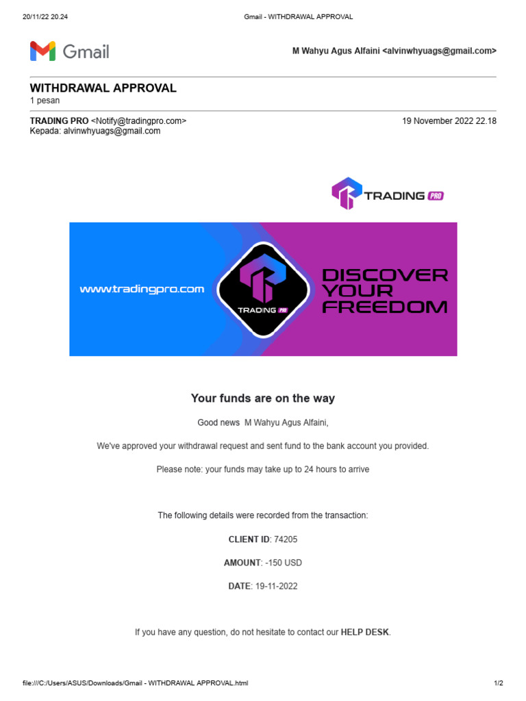 Gmail - WITHDRAWAL APPROVAL | PDF