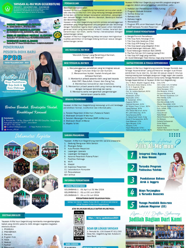 Brosur PPDB Al-Ma'mun 2024 | PDF