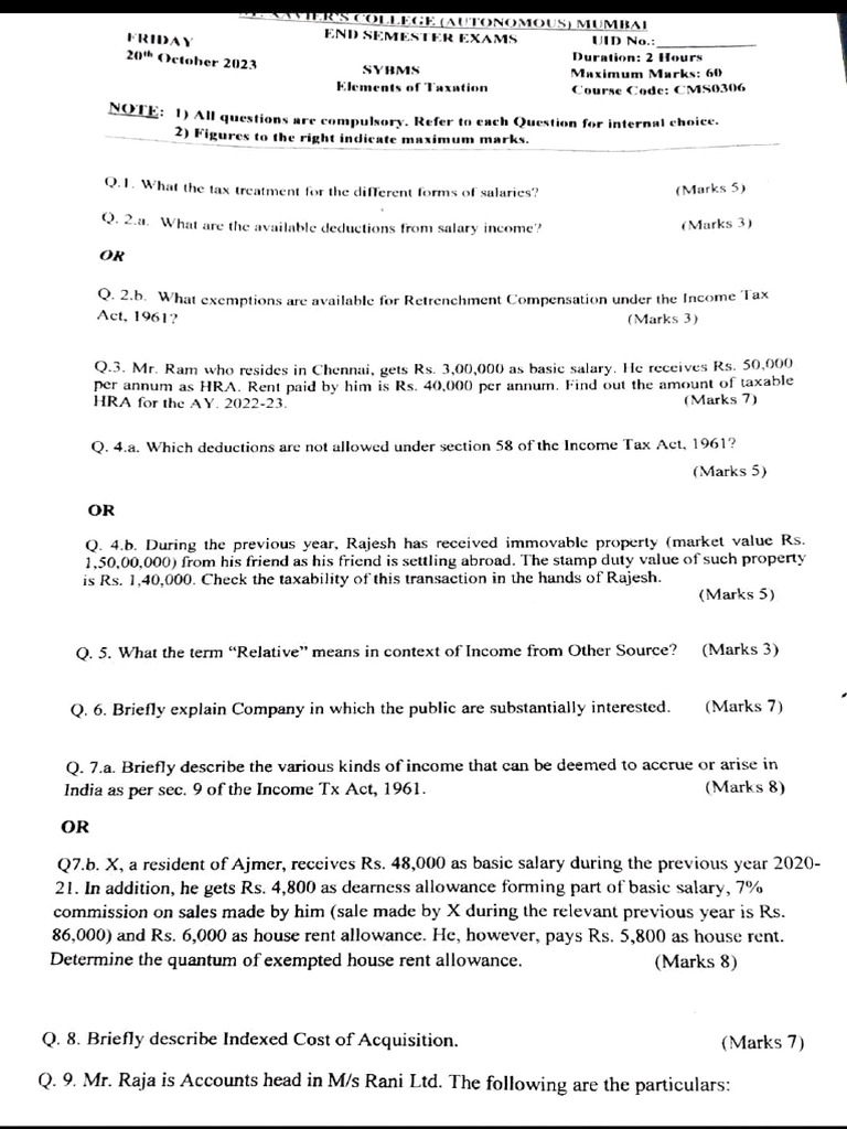 Tax Paper | PDF | Taxes | Income