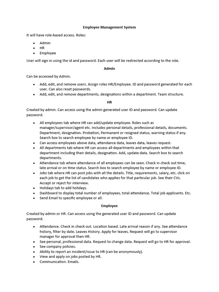 Employee Management | PDF | Password | Information Technology