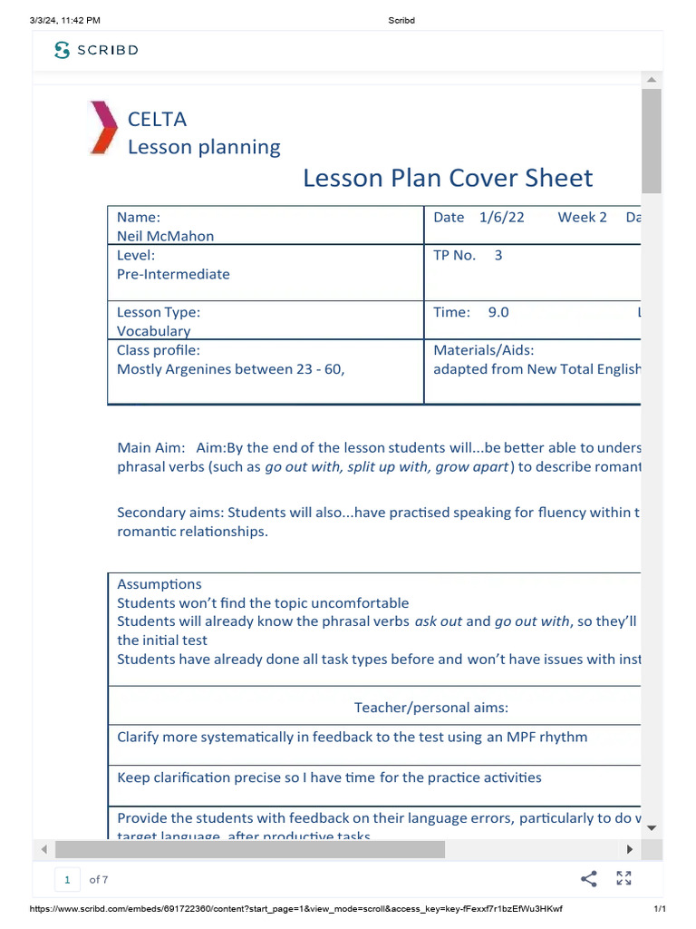 Test Teach Test Lesson Plan | PDF | Career & Growth | Language Arts ... Test Teach Test Lesson Plan | PDF | Career & Growth | Language Arts ...