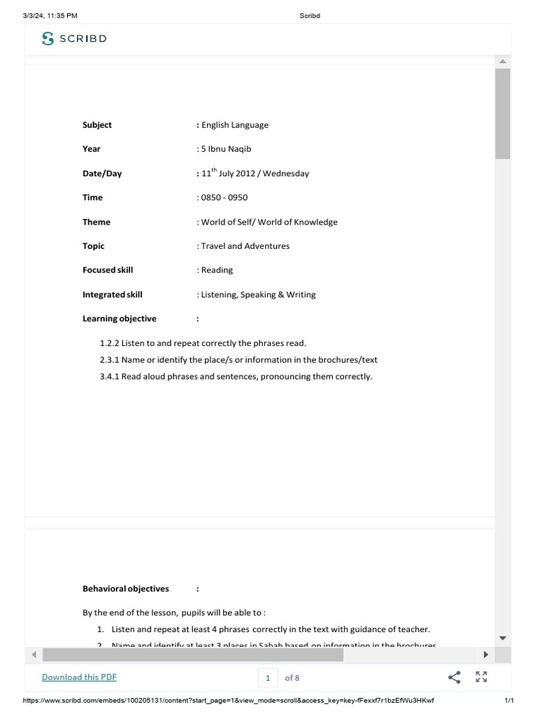 PPP Lesson Plan | PDF | Foreign Language Studies
