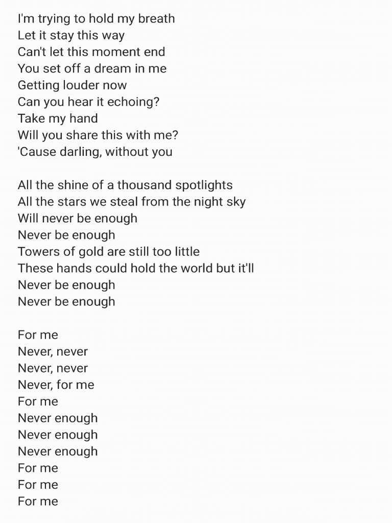 Never Enough | PDF