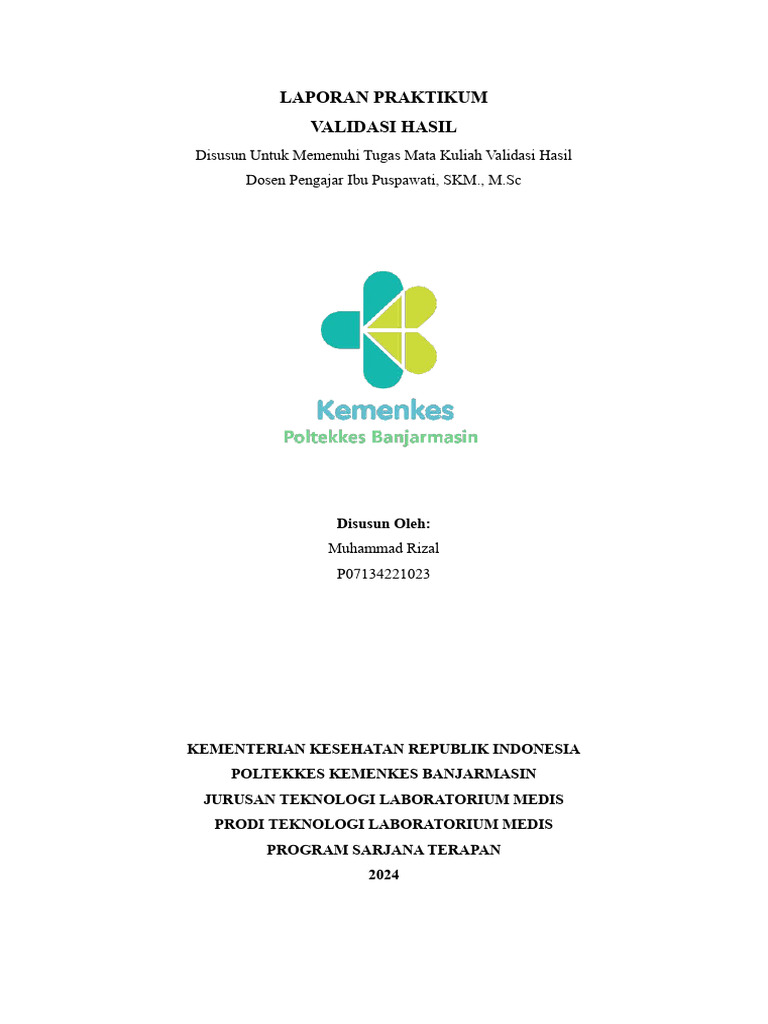 Muhammad Rizal - Laporan Validasi Hasil RSUD RAZA | PDF