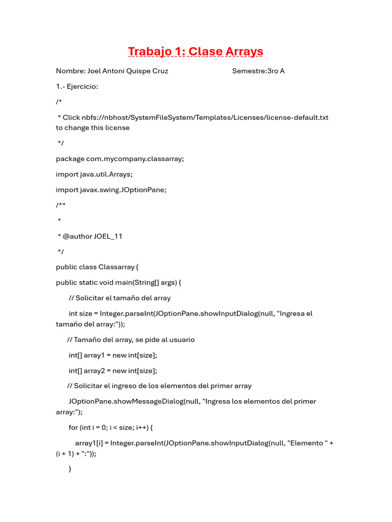 Ejercicios de Arrays y Recursividad en Java | PDF | Gestión de datos | Informática