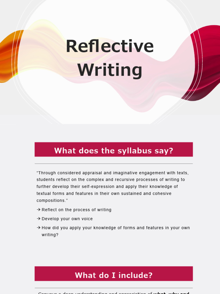 Reflective Writing - Module C - Year Standard English | PDF | Psychological Concepts ...
