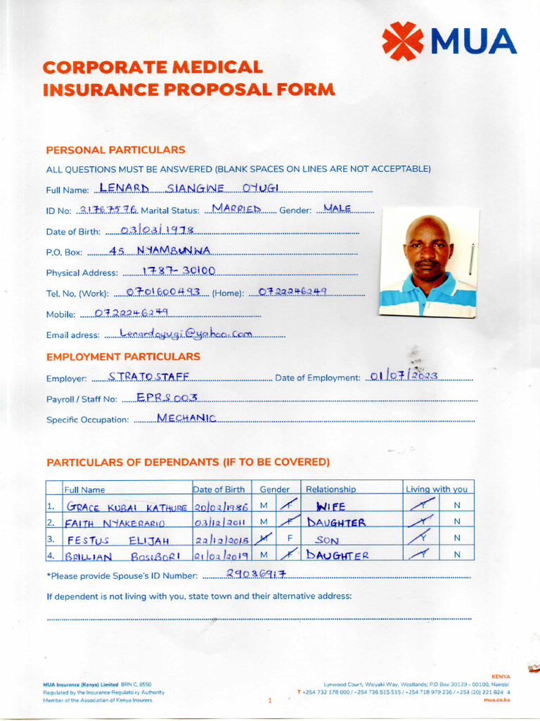 Insurance Proposal Form | PDF