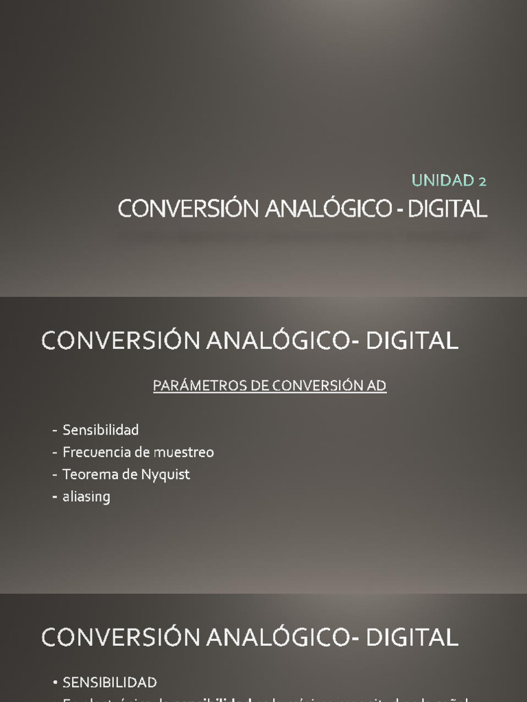 CONVERSIÓN ANALÓGICO - DIGITAL CLASE SEGUNDA PARTE | PDF
