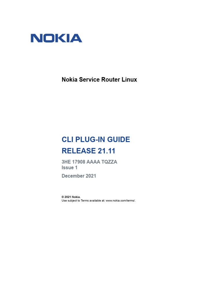 3he17908aaaa01 - v1 - SR Linux r21.11 Cli Plug-In Guide | PDF | Parameter (Computer Programming ...