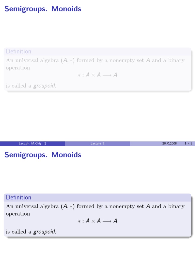 An Universal Algebra A Formed By A Nonempty Set A And A Binary Operation A × A A Is Called