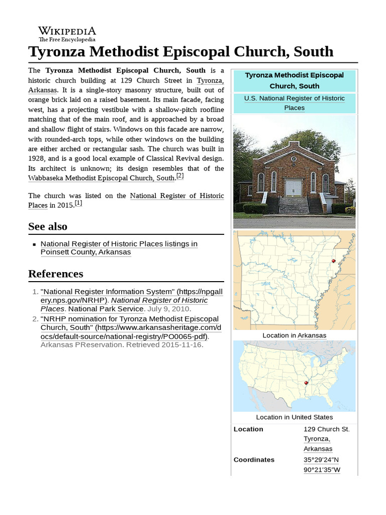 Tyronza Methodist Episcopal Church, South | PDF | Buildings And ...