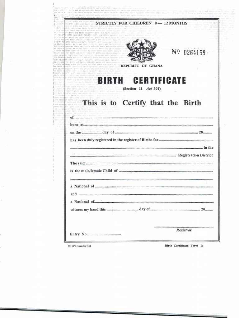 Birth Certificate Ghana | PDF
