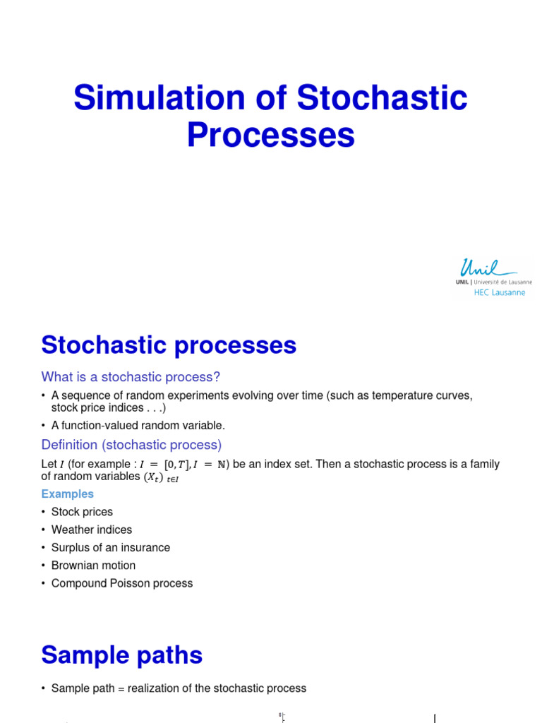 Chapter 4 Simulation Of Stochastic Processes Pdf Stochastic Process Statistical Theory