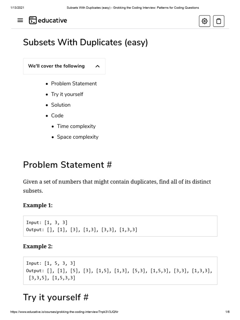 106-Subsets With Duplicates (Easy) - Grokking The Coding Interview ... 106-Subsets With Duplicates (Easy) - Grokking The Coding Interview ...