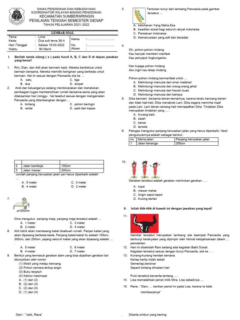 PTS KLS 2 Tema 5 Sub 3,4 | PDF