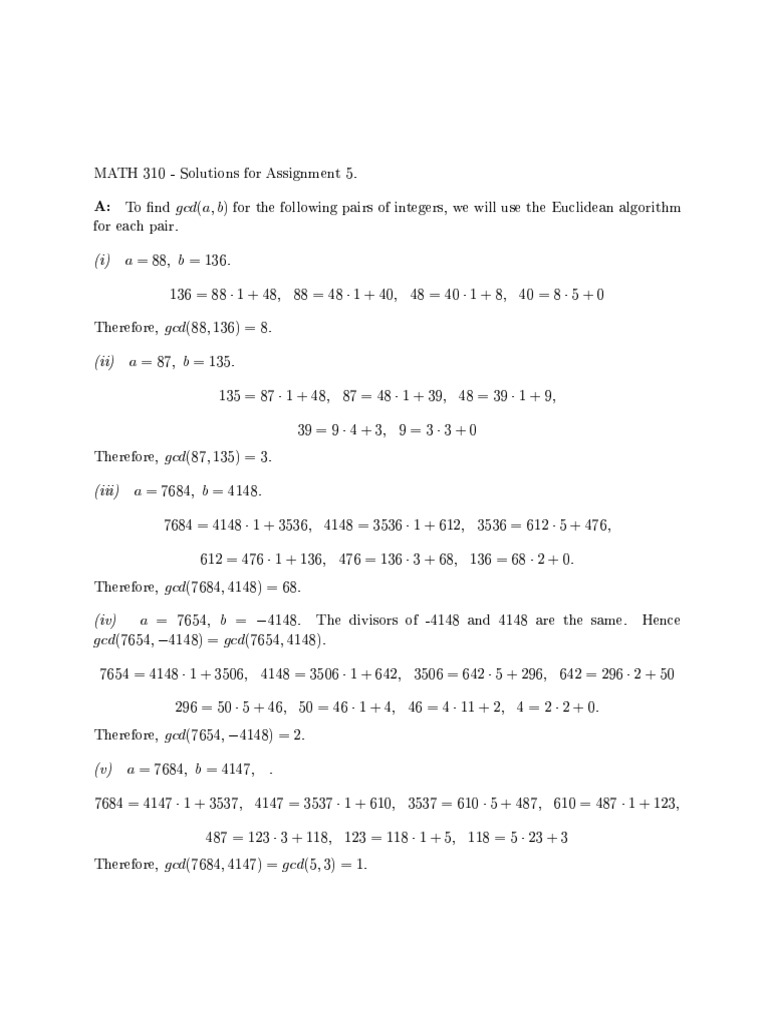 MATH310 Solutions5 | PDF | Computers | Technology & Engineering