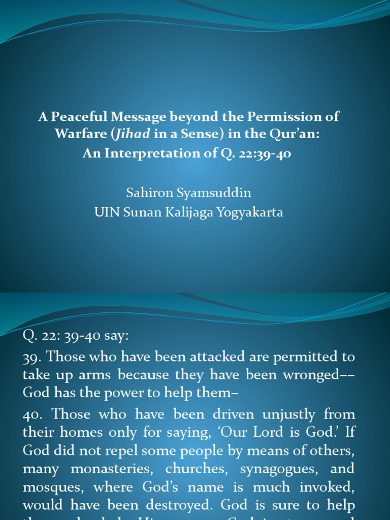 Qur'an and Peace | PDF | Muhammad | Jihad