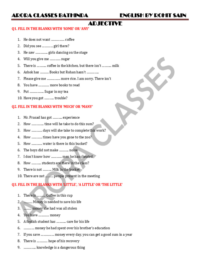 Adjective Sheet Basic 2 | PDF