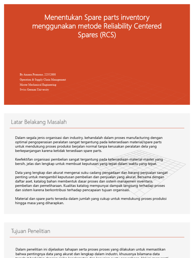 Optimalisasi Inventaris Spare Parts dengan RCS | PDF
