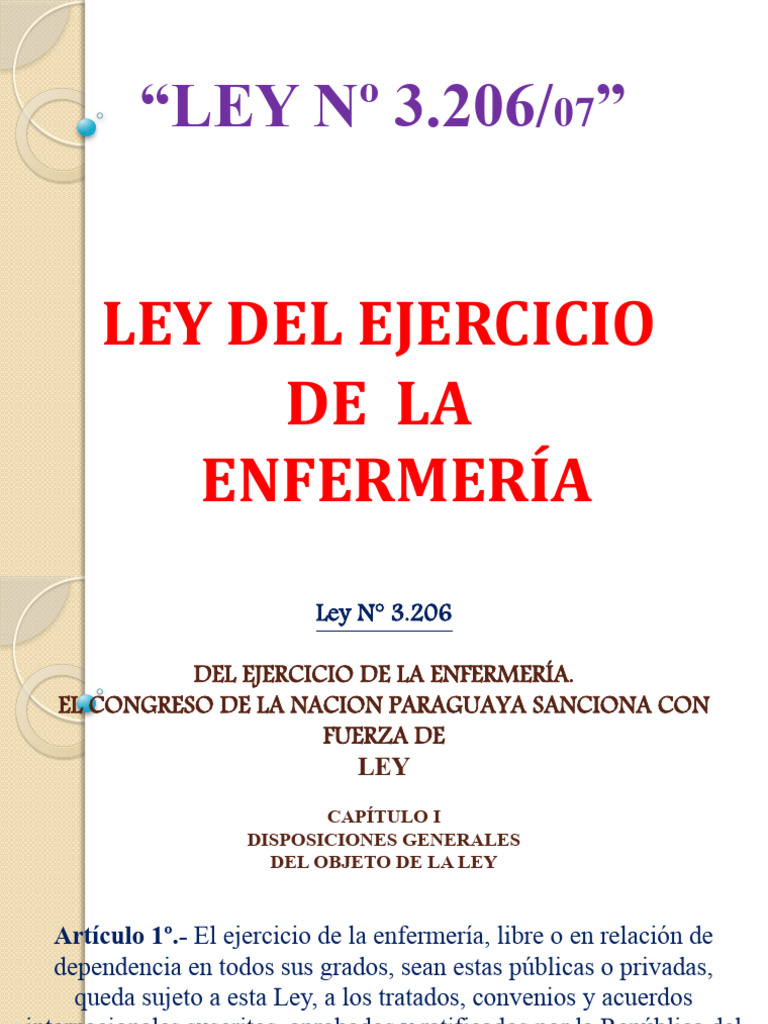LEY DEL EJERCICIO de ENFERMERIA | PDF | Enfermería | Derecho laboral