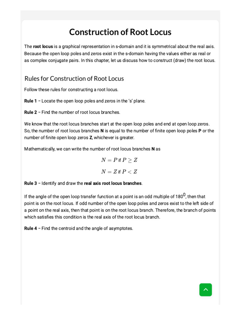 Construction Of Root Locus 1 Merged Pdf Control Theory