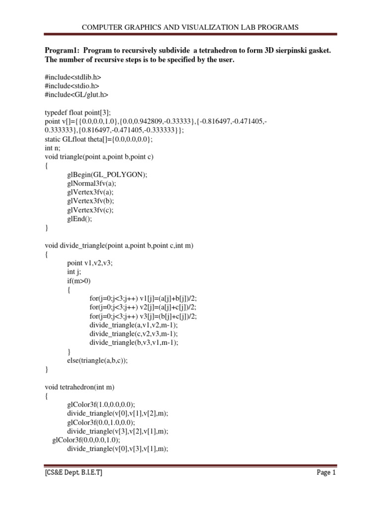 cg_lab | Download Free PDF | Vertex (Geometry) | Software Engineering
