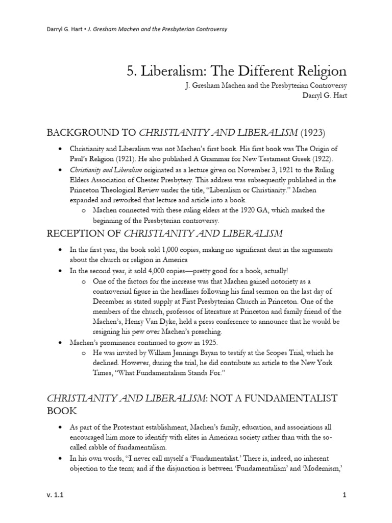 5-Liberalism The Different Religion Handout | PDF | Christian ...