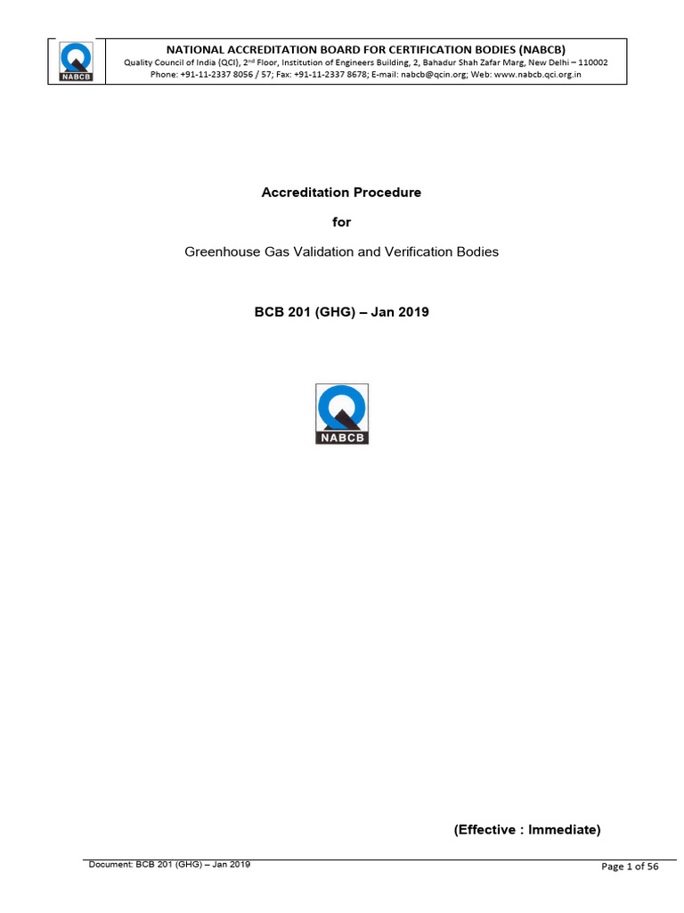 Accreditation Procedure - GHG | PDF | Verification And Validation