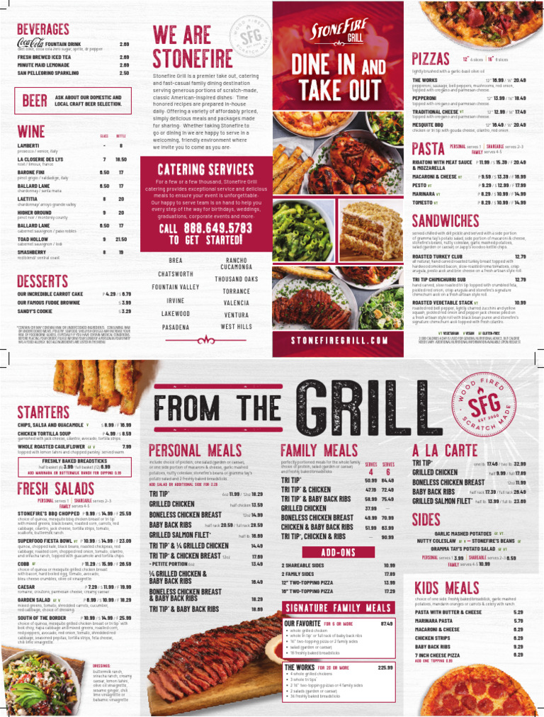 Stonefire Grill Lunch Menu | Download Free PDF | Vinaigrette | Western ...