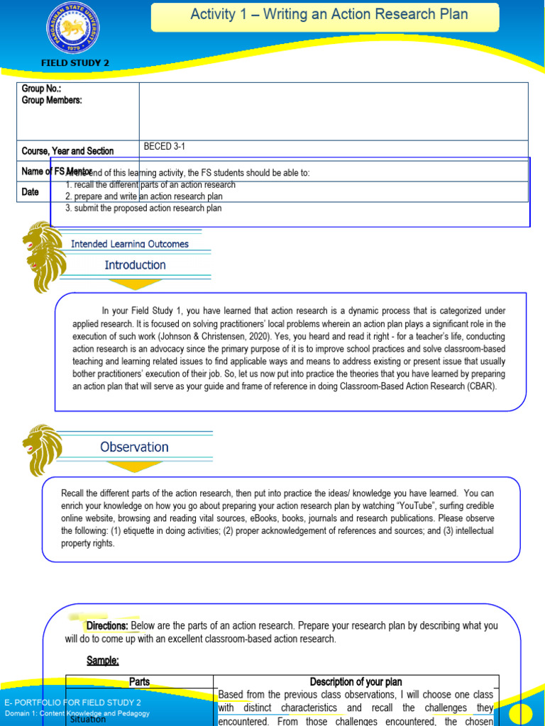 FS 2 Activity 1 | PDF | Action Research | Knowledge