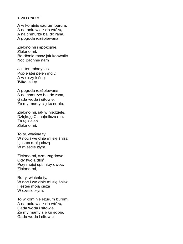 Koncert Dla Mamy Teksty PDF | PDF